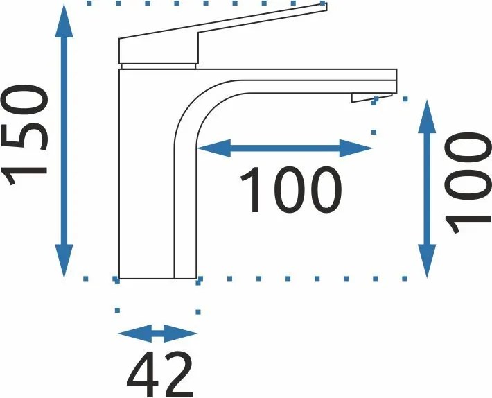 Rea Marco, umyvadlová baterie h-150, zlatá matná, REA-B4897