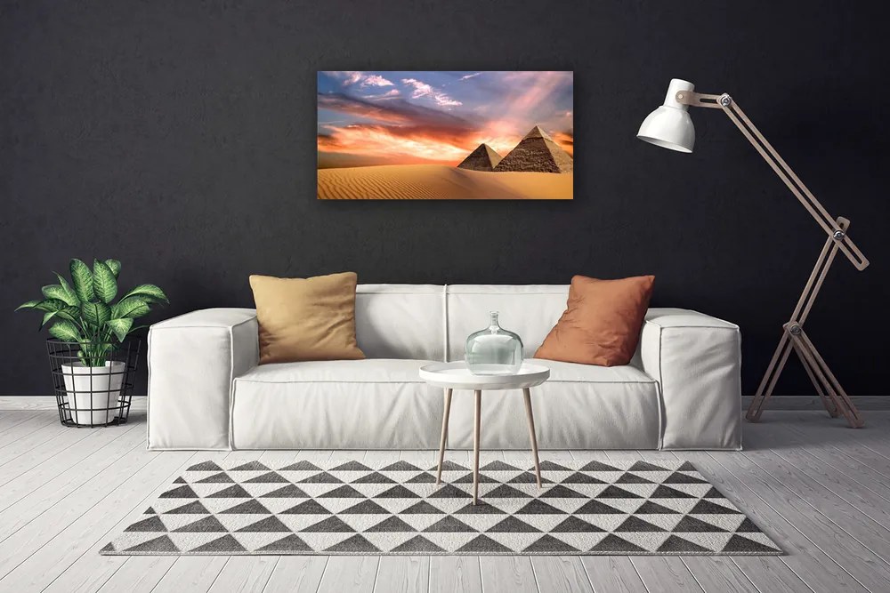 Obraz na plátně Poušť Pyramidy 125x50 cm