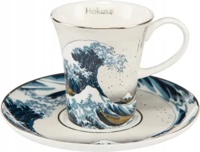 Šálky na espresso Great Wave Silver 100 ml 2 ks Hokusai Katsushika Goebel