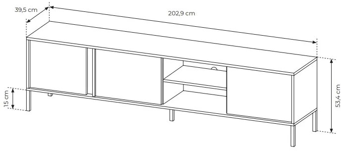 TV stolek/skříňka Danton 203 3D (béžová). 1071338