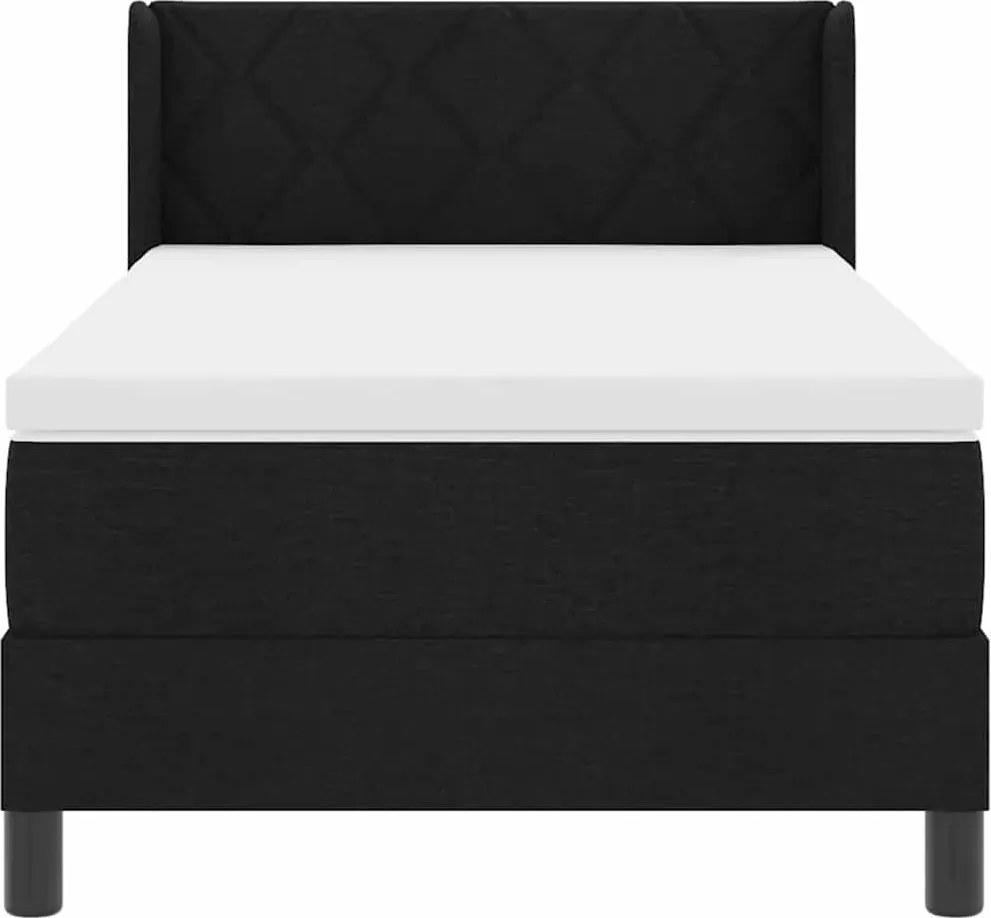 Postel s boxspringem s čelo Černý 190 x 90 cm textil 3341141