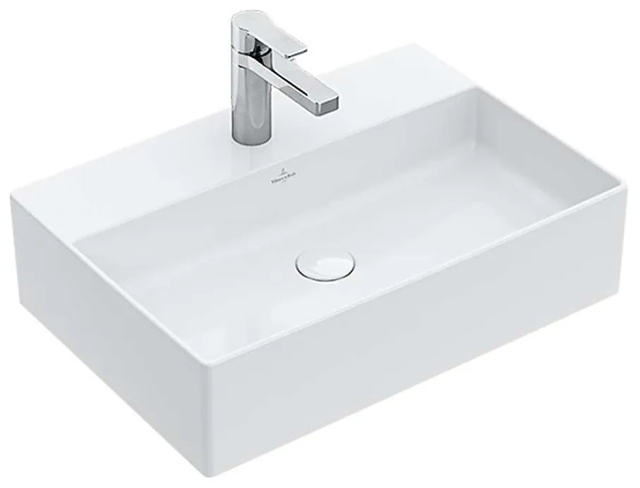 Villeroy & Boch Memento 2.0 - Umyvadlo na desku 60x42 cm, bez přepadu, otvor pro baterii, CeramicPlus, alpská bílá 4A0761R1