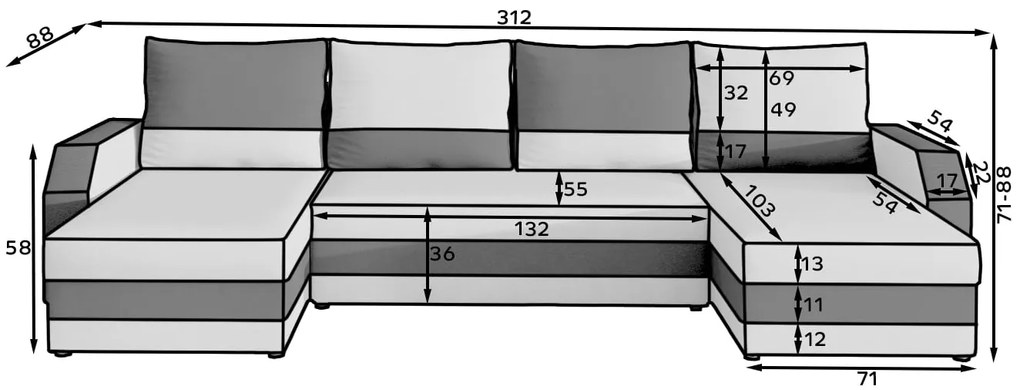 Eltap Sedací souprava Marion Materiál a barva potahu: Paros 05, Kronos 07 - šedá, Orientace: univerzální