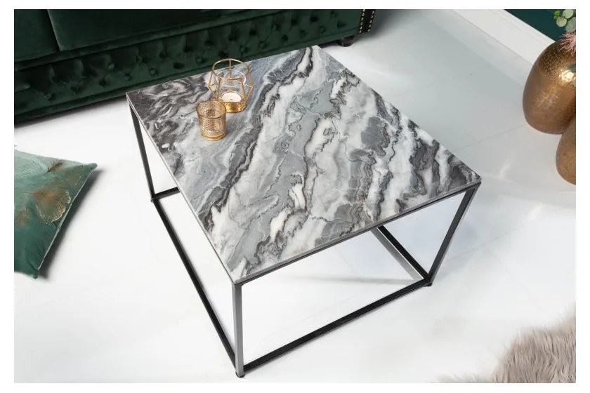 Massive home | Konferenční stolek ELEMENTS NOBLES 50 CM šedý mramor