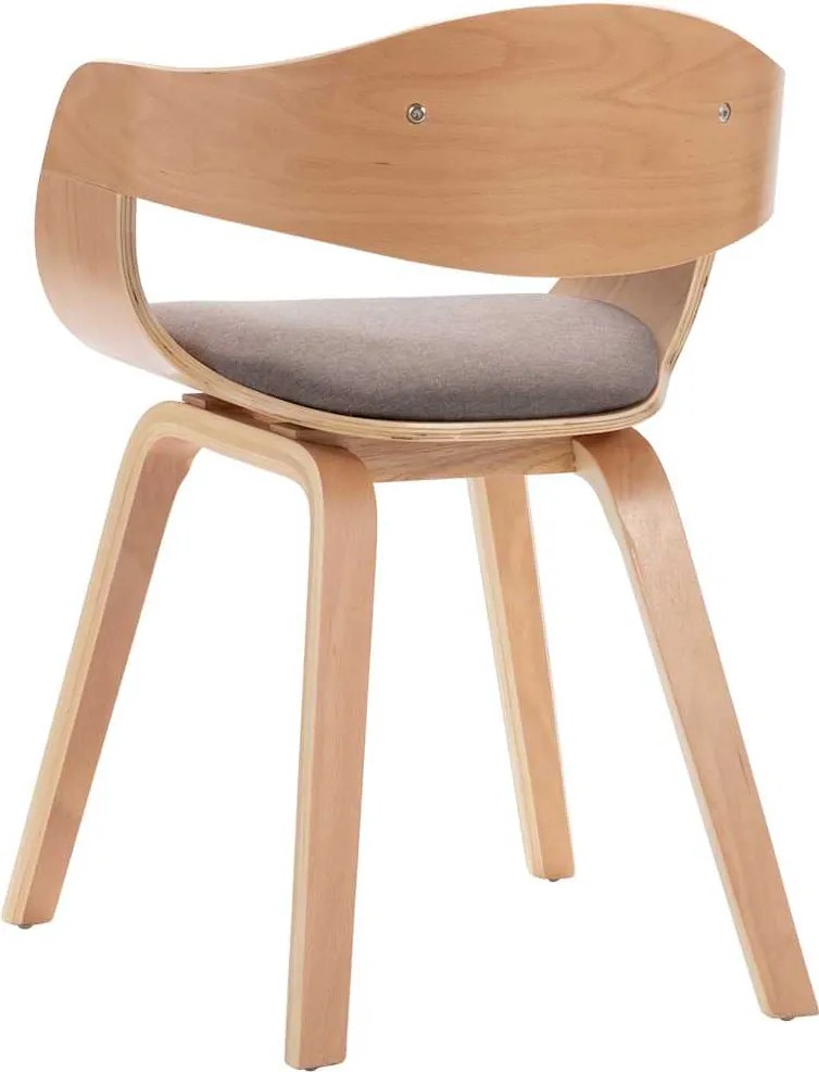 Jídelní židle 2 ks ohýbané dřevo a taupe textil 287390