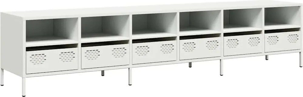 TV skříňka bílá 202 x 39 x 43,5 cm ocel válcovaná za studena 3307160