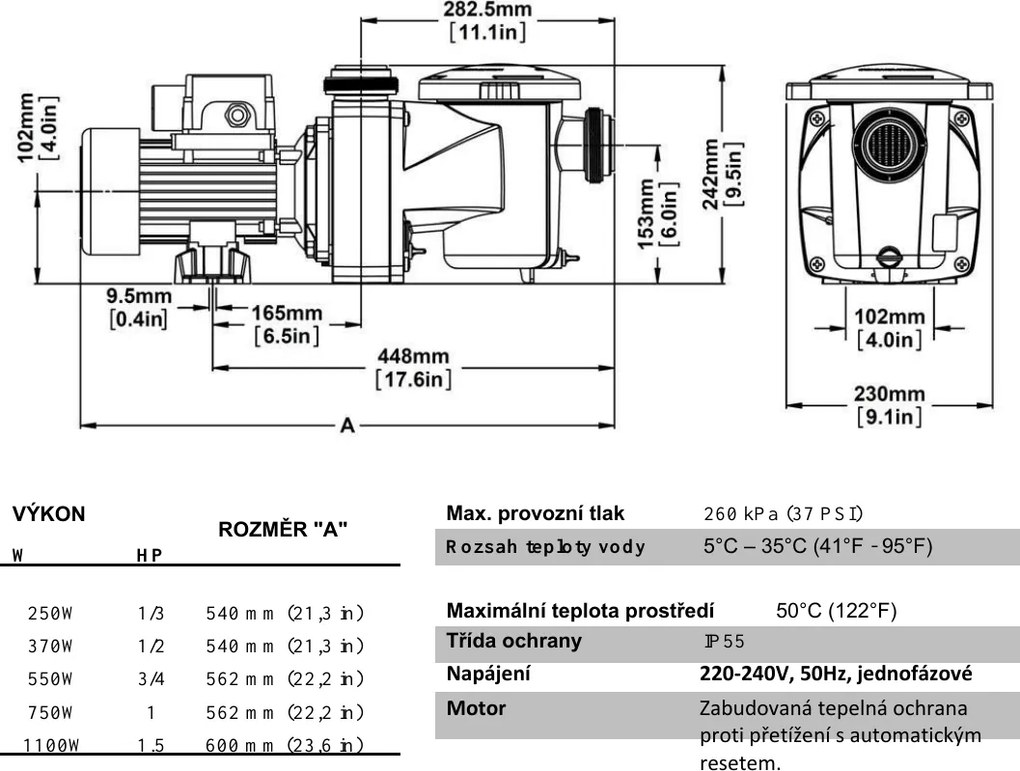 Bazénové čerpadlo Pentair FreeFlo 12 – 12 m³/h, 230 V