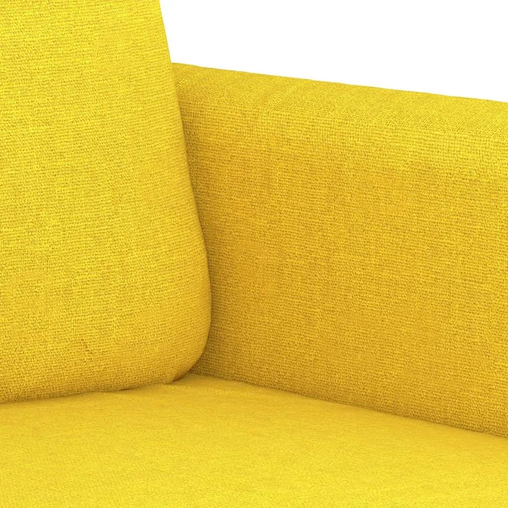2místná pohovka světle žlutá 140 cm textil - Default Title