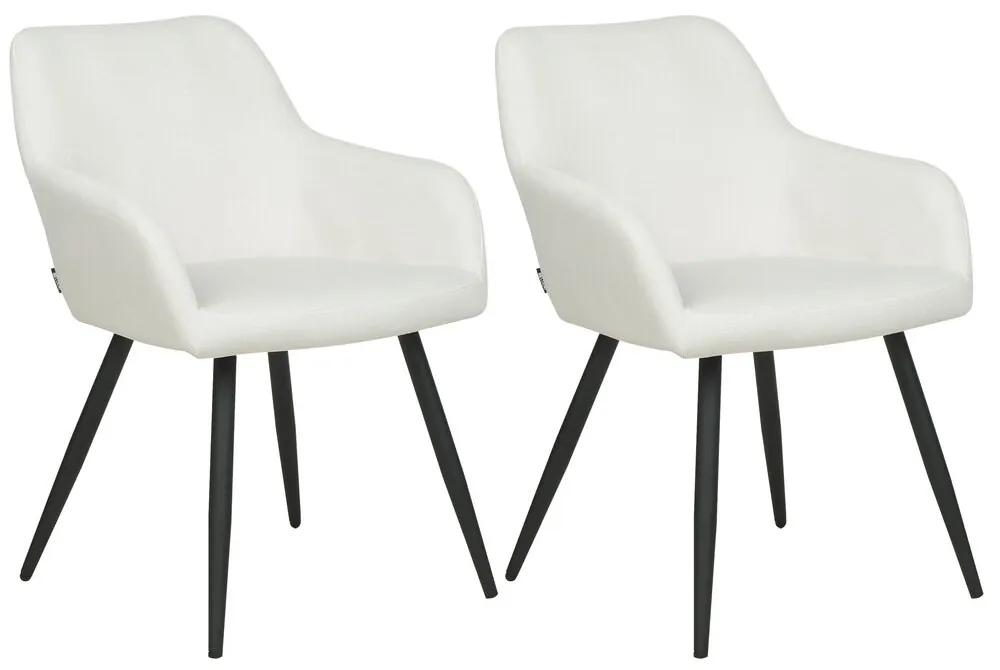 Sada 2 sametových židlí bílé CASMALIA Beliani