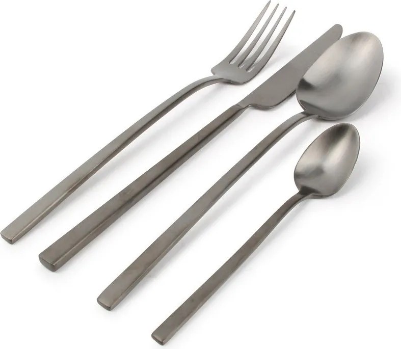 Matně černý nerezový příbor 16 ks pro 4 osoby Terno – S|P Collection