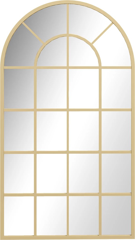 HOMCOM Nástěnné zrcadlo - Zrcadlo do šatny 110 x 65 cm Dekorativní zrcadlo s kovovým rámem Zavěšené zrcadlo do obývacího pokoje pro ložnici Zlaté