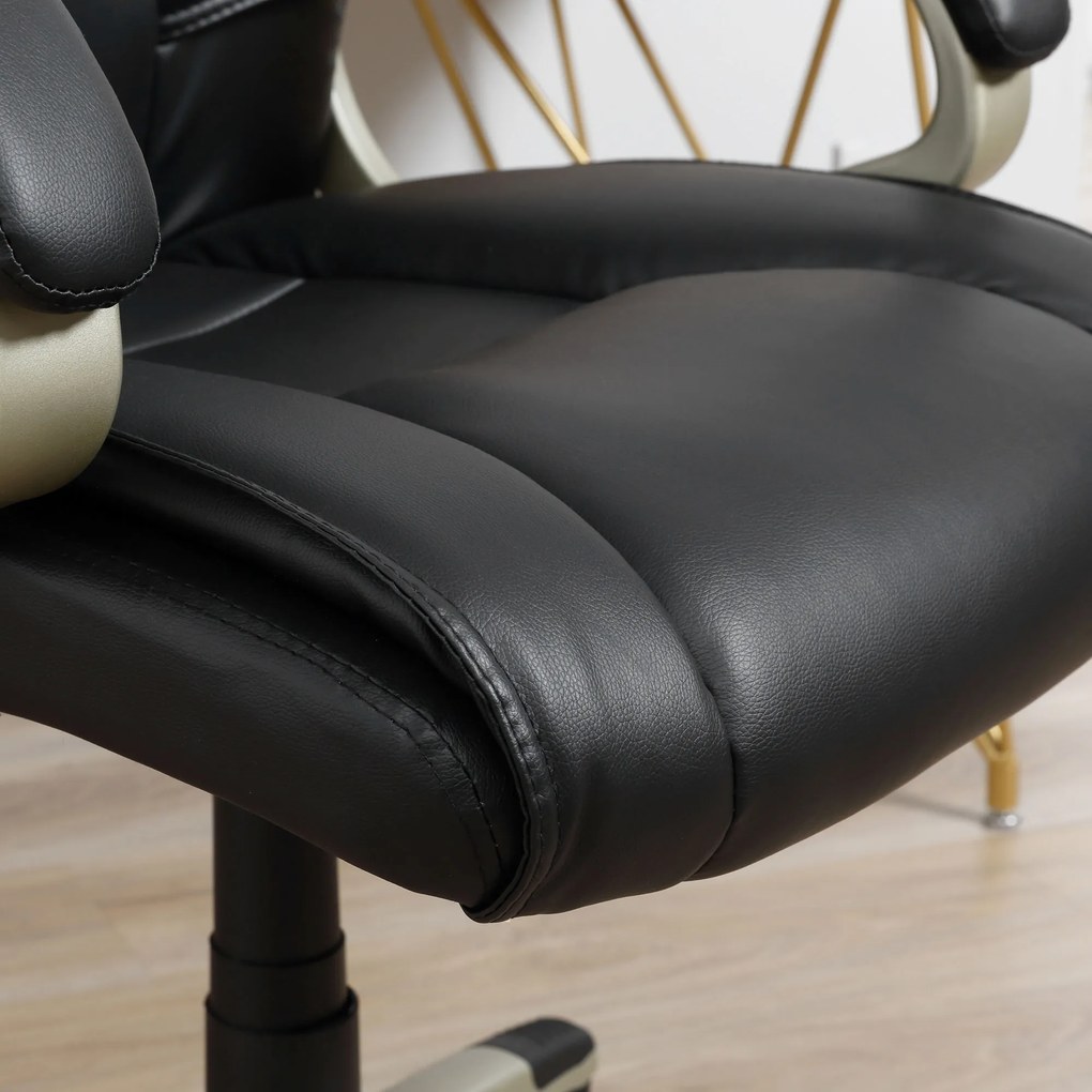 Kancelářská židle HOMCOM výškově nastavitelná 114-124H cm, s funkcí houpání, ergonomická kancelářská židle