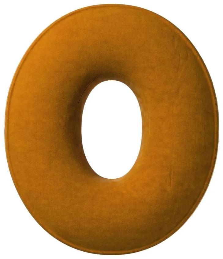 OnaDnes -20% Yellow Tipi Cihlově oranžový sametový polštář písmeno O 40 cm