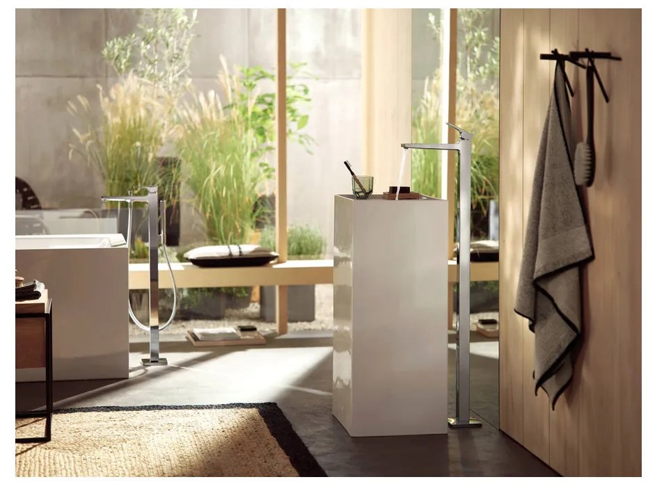 Hansgrohe Metropol, vanová baterie na podlahu, kartáčovaná černá chromová, 32532340