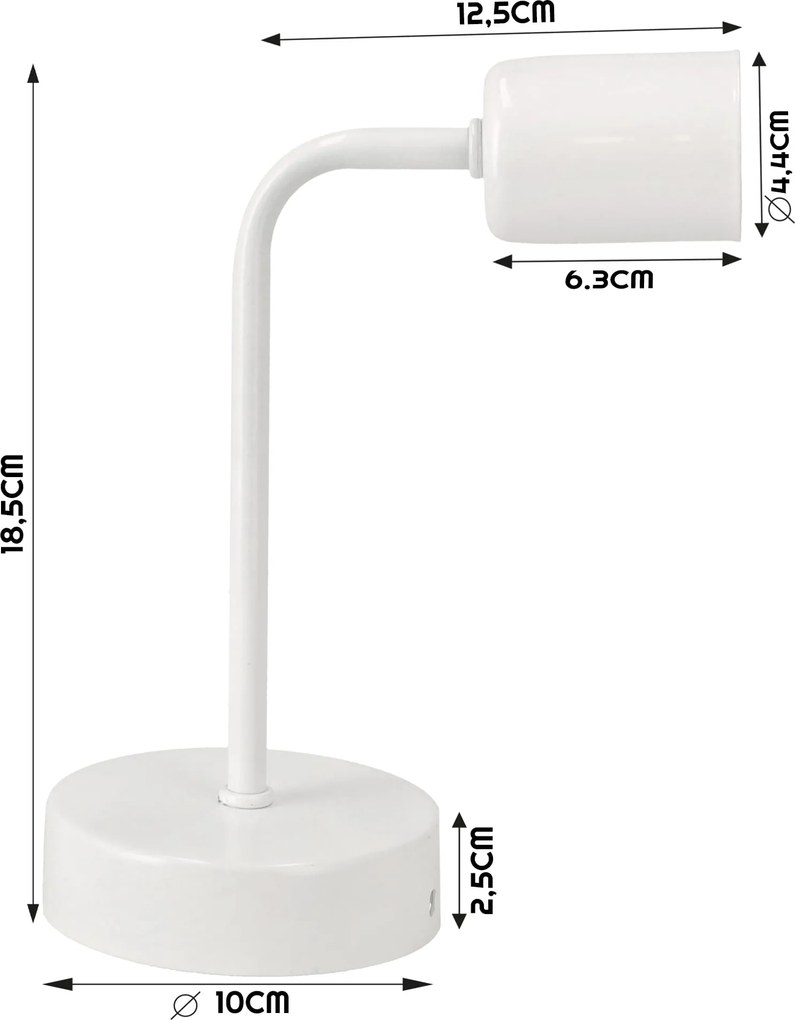 BERGE Nástěnné svítidlo LED LOFT E27 BÍLÁ