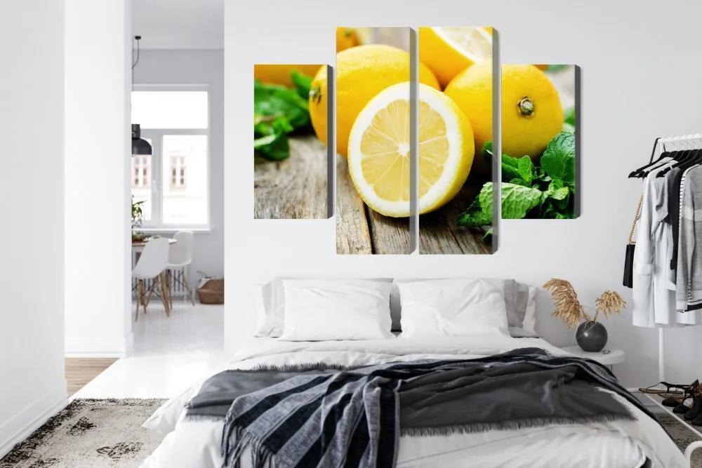 Vícedílný obraz Citron S Mátou Nedostatek Nedostatek Plátno Canvas 160x120