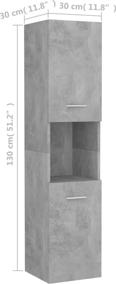 vidaXL Koupelnová skříňka 30 x 30 x 130 cm dřevotříska [805001] Barva: Černá