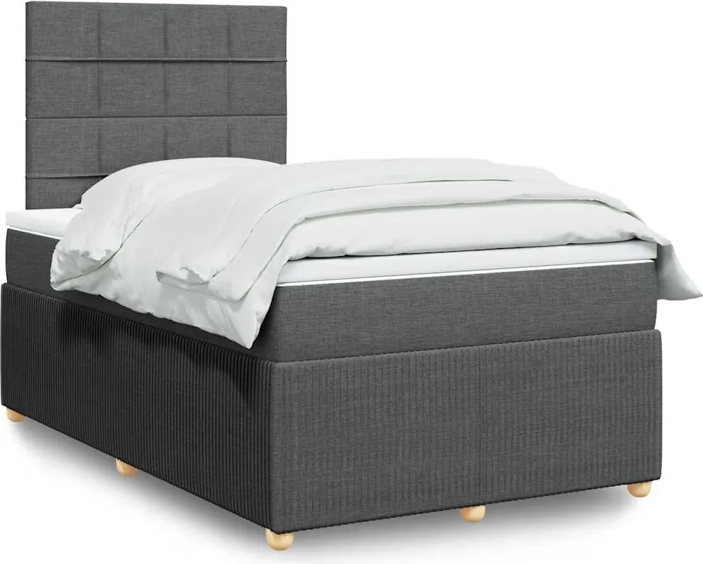 Box spring postel s matrací tmavě šedá 120x200 cm textil 3294324