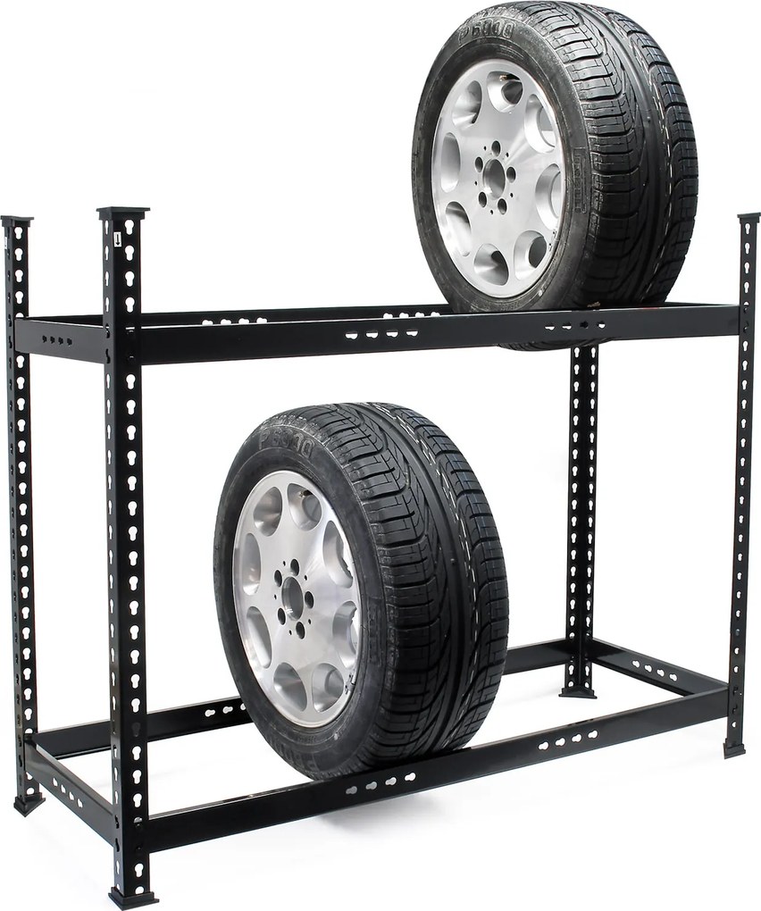 Regál na pneumatiky Wiltec – 101 × 120 × 44 cm, 150 kg (62129)