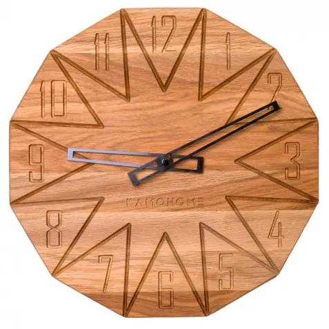 Kamohome Dřevěné nástěnné hodiny LACERTA Průměr hodin: 32 cm, Materiál: Ořech evropský