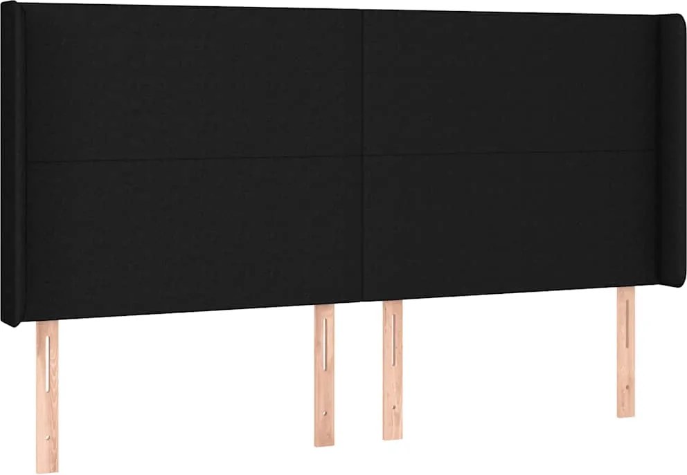 Box spring postel s matrací a LED černá 200x200 cm textil 3138743