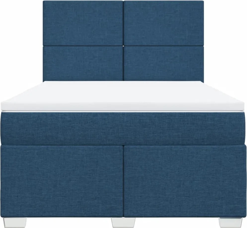 Box spring postel s matrací modrá 160x200 cm textil 3290538