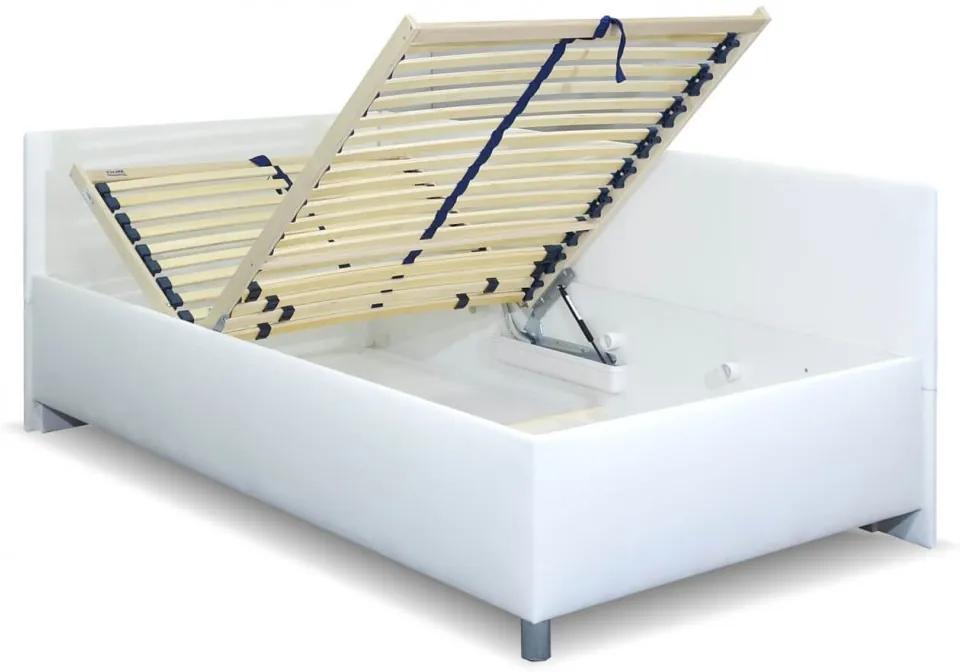 Zvýšená čalouněná postel Ryana, s úložným prostorem, 90x200 INTENA