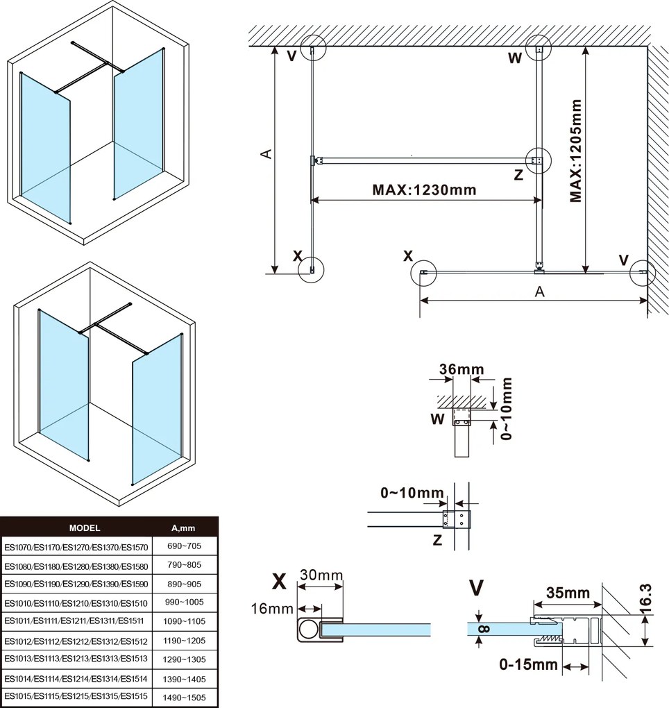 Polysan Esca sklo 70 x 210 cm Marron hnědá ES1570