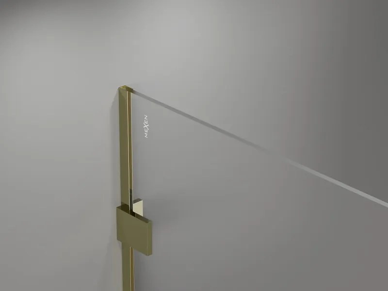 Mexen Lunar sprchová stěna Walk-in pravá 60 x 200 cm, transparentní 8 mm, zlatá - 830-060-000-50-00-P