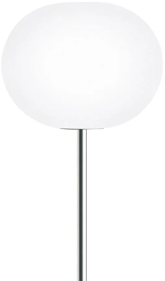 Flos Glo-Ball F1, stojací lampa z triplexového skla se stmívačem, stříbrná, 1x150W E27, výška 135cm