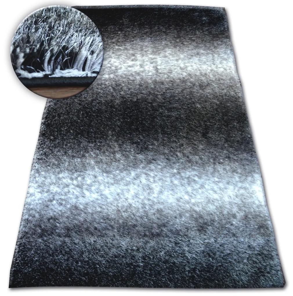 Kusový koberec Shaggy SPACE 3D WILL černý / šedý