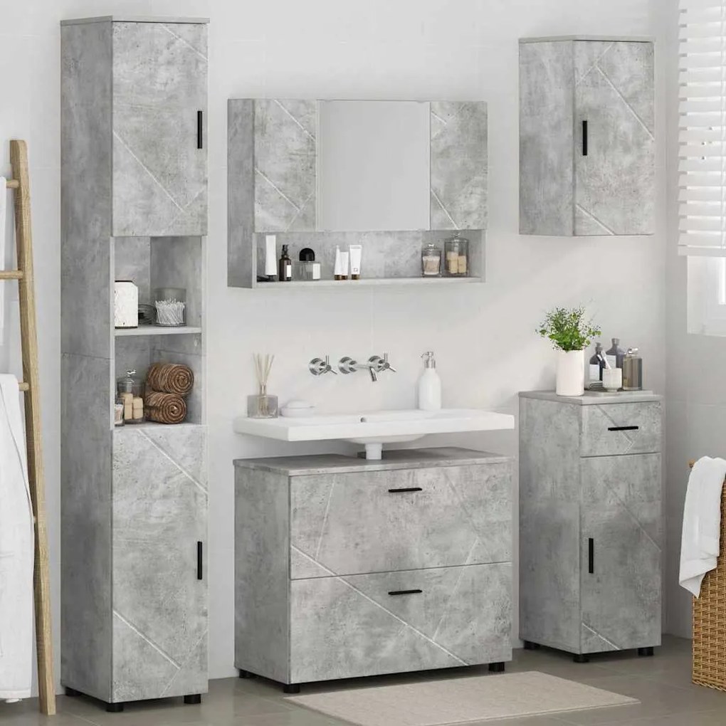 Sada koupelnového nábytku 5 ks Betonově šedá 35 x 30 x 192 cm 3393076