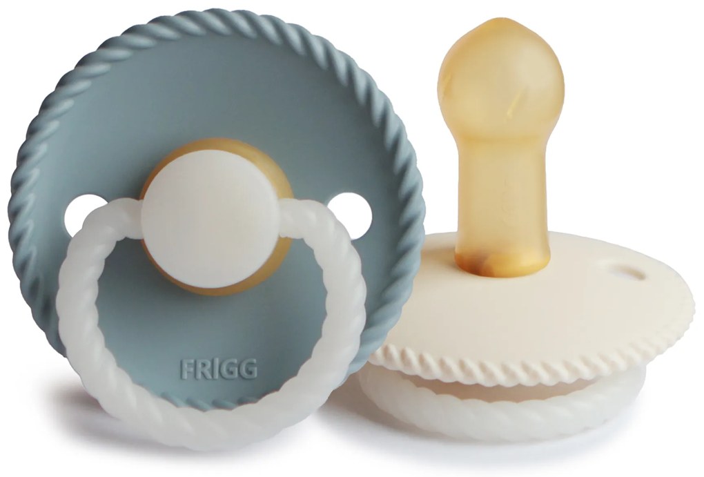 Frigg Dudlík Frigg Rope 2-pack kaučuk vel.1 Stone Blue Night/Cream Night