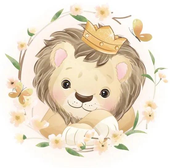 Plakát Lev v květinách