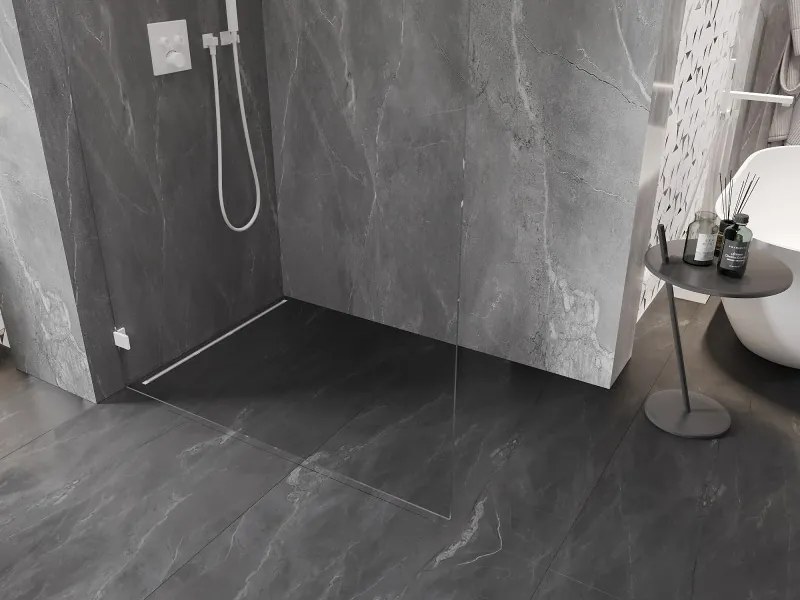 Mexen Lunar L sprchová stěna Walk-in levá 90 x 200 cm, transparentní 8 mm, bílá - 830L-090-000-20-00-L