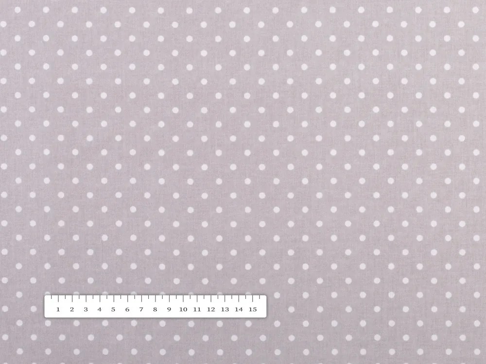 Biante Bavlněný běhoun na stůl Sandra SA-299 Bílé puntíky na šedém 20x120 cm