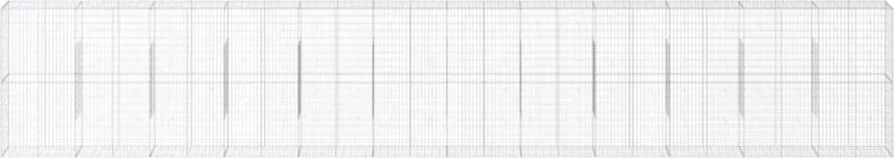 Gabionový koš s víkem 1 200 x 50 x 200 cm pozinkované železo 3295177
