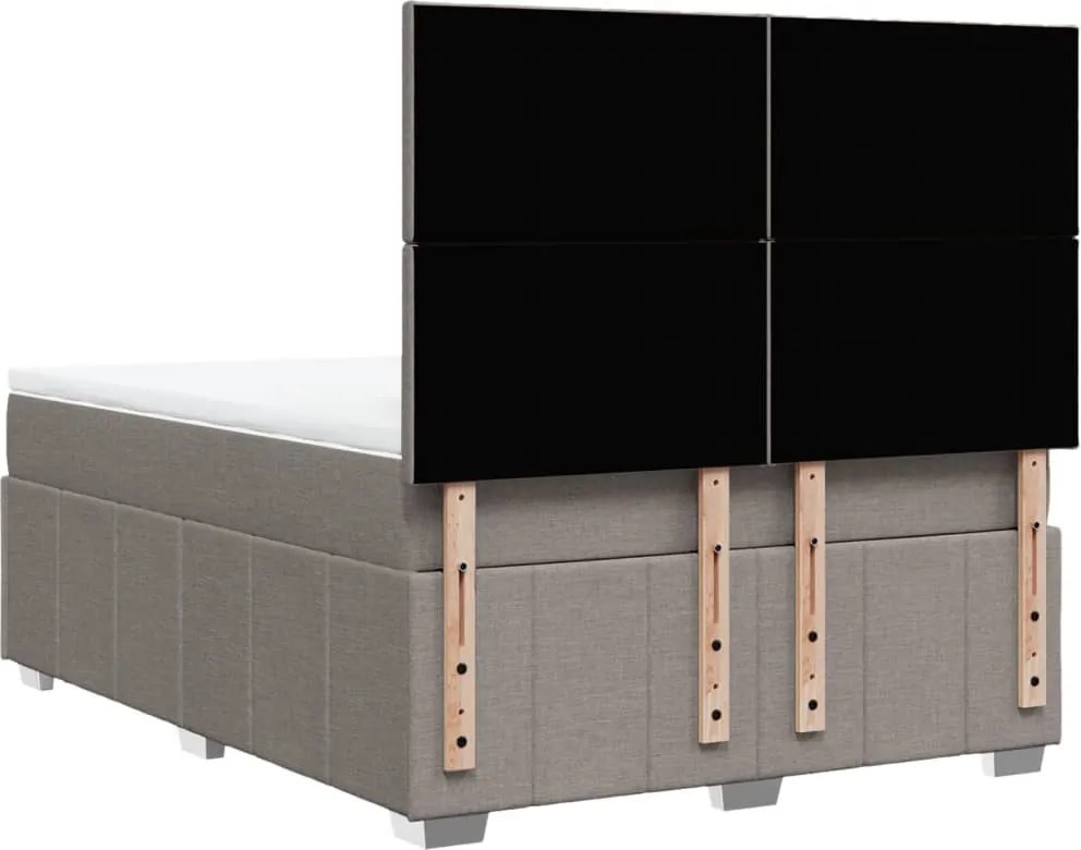 Box spring postel s matrací taupe 140x200 cm textil 3291688