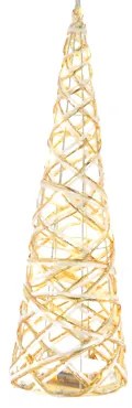 ACA Lighting LED dekorační stromek 40 cm, teplá bílá, 20 LED, 3xAA, zlatá barva
