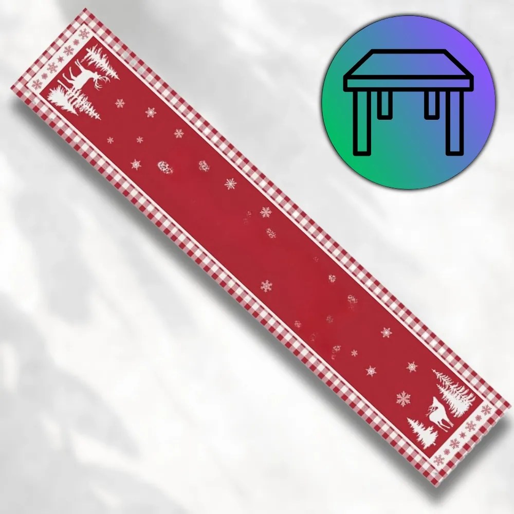 Camerazar Červený ubrus na vánoční stůl