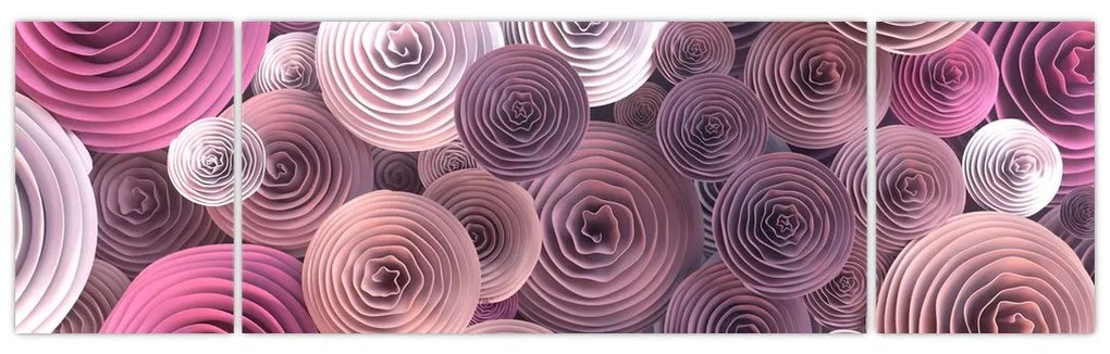 Abstraktní obraz květů růží (170x50 cm)