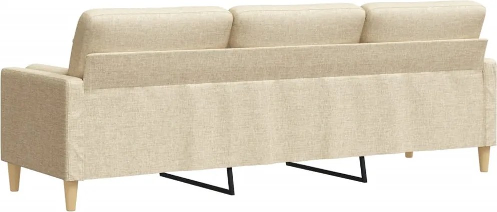 3místná pohovka s polštáři krémová 210 cm textil 3278203