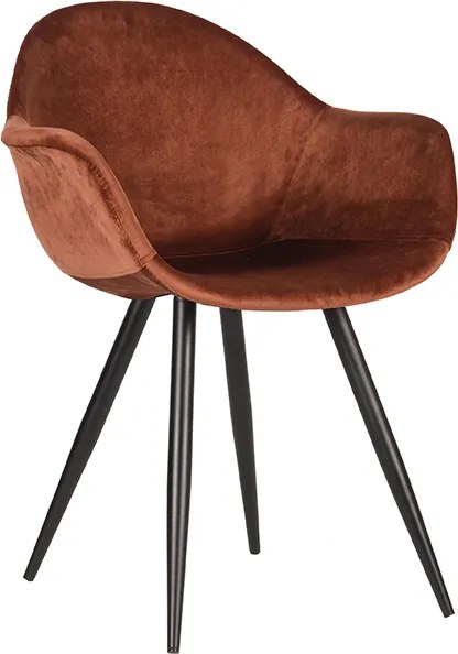LABEL51 Dining chair Forli - Rust - Velvet Color: Rust