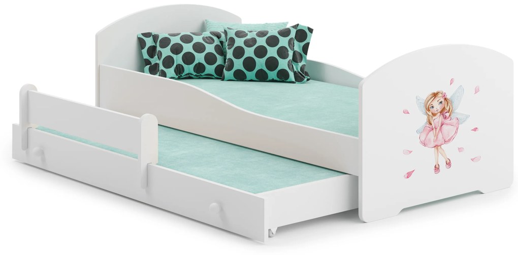 Dětská postel s matracemi PEPE II 160x80 Motiv: DÍVKA S KŘÍDLY
