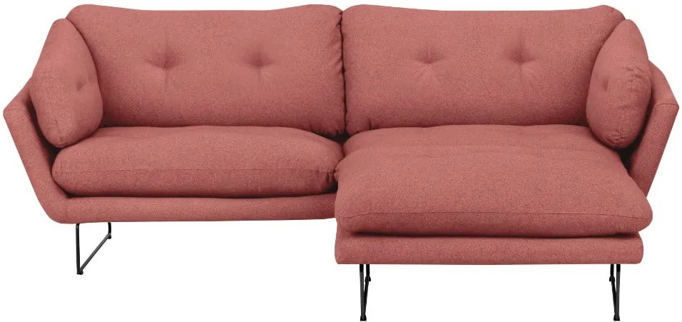Set růžové třímístné pohovky a sedacího pufu Windsor & Co Sofas Comet