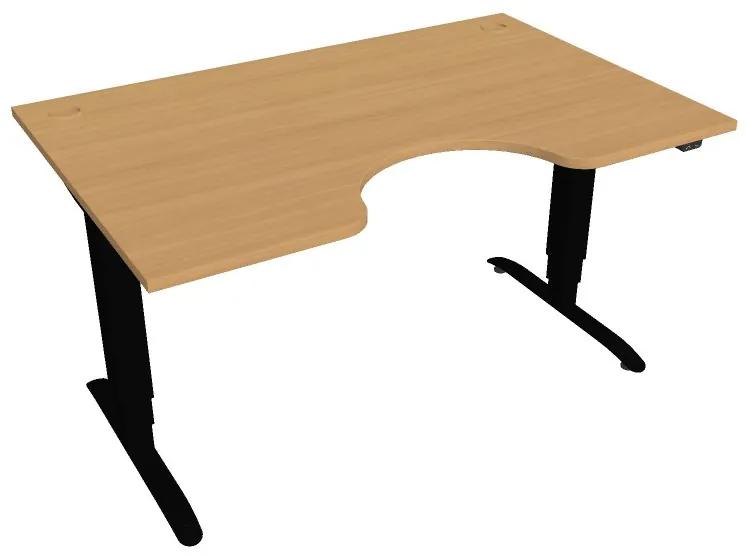 Hobis Motion Elektr. nastavitelný stůl 140x90 - HOBIS ERGO MOTION MSE 3 1400 Dekor stolové desky: buk, Barva kovové podnože: černá