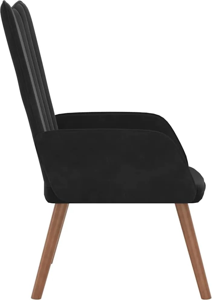 Relaxační křeslo černé samet 327661