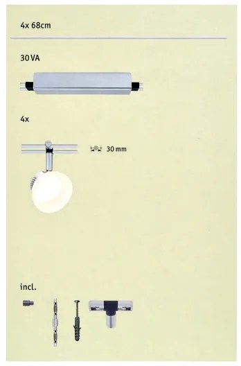 Paulmann 95194 - 4xLED/4W Bodové svítidlo ICE 230V