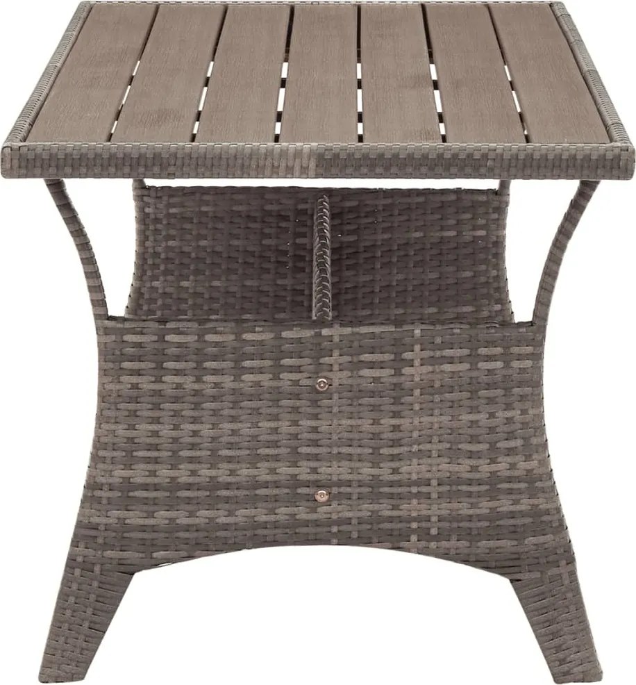 vidaXL Zahradní stůl 120 x 70 x 66 cm polyratan [316584] Barva: Tmavě šedá