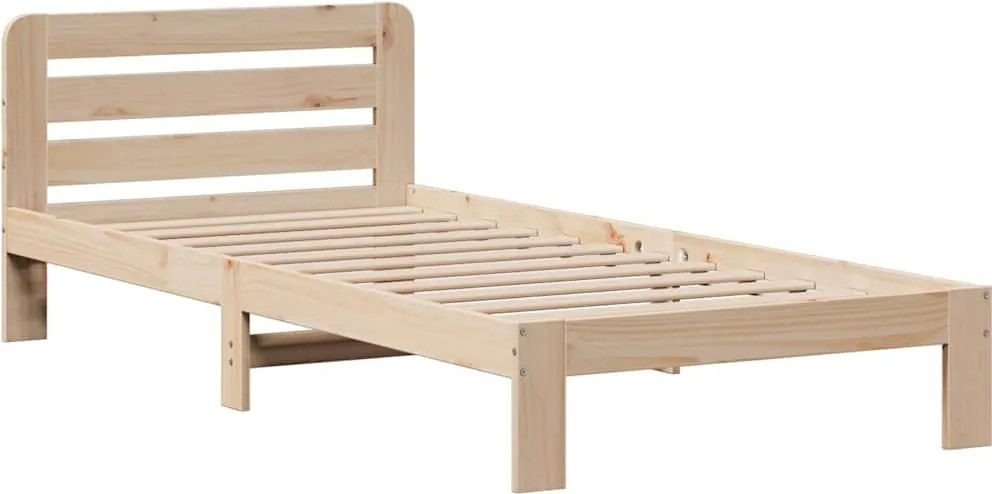 Postel s knihovnou bez matrace 90 x 200 cm masivní borovice 3309953